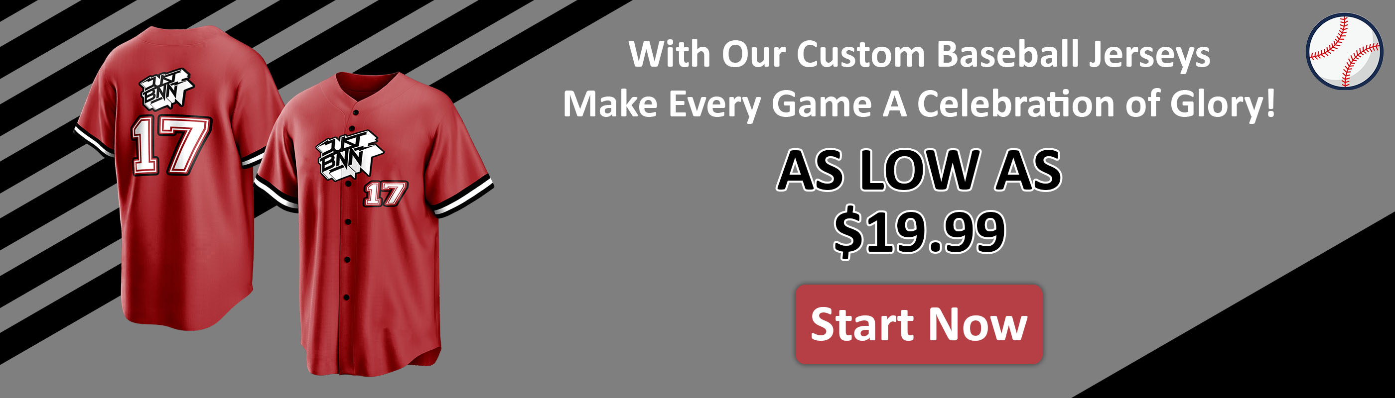 Custom Baseball Jerseys Bulk Order from $19.99