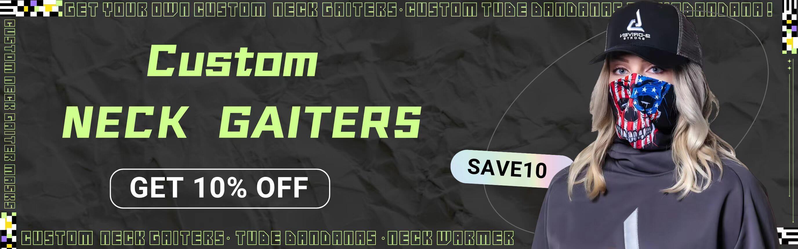 Custom Neck Gaiters Bulk Order from $2.85