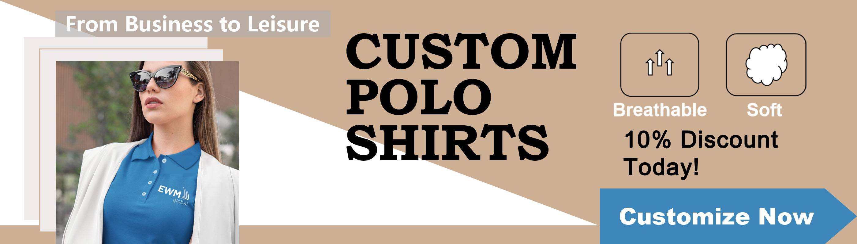 Bulk Custom Polo Shirts with Logo from $13.55