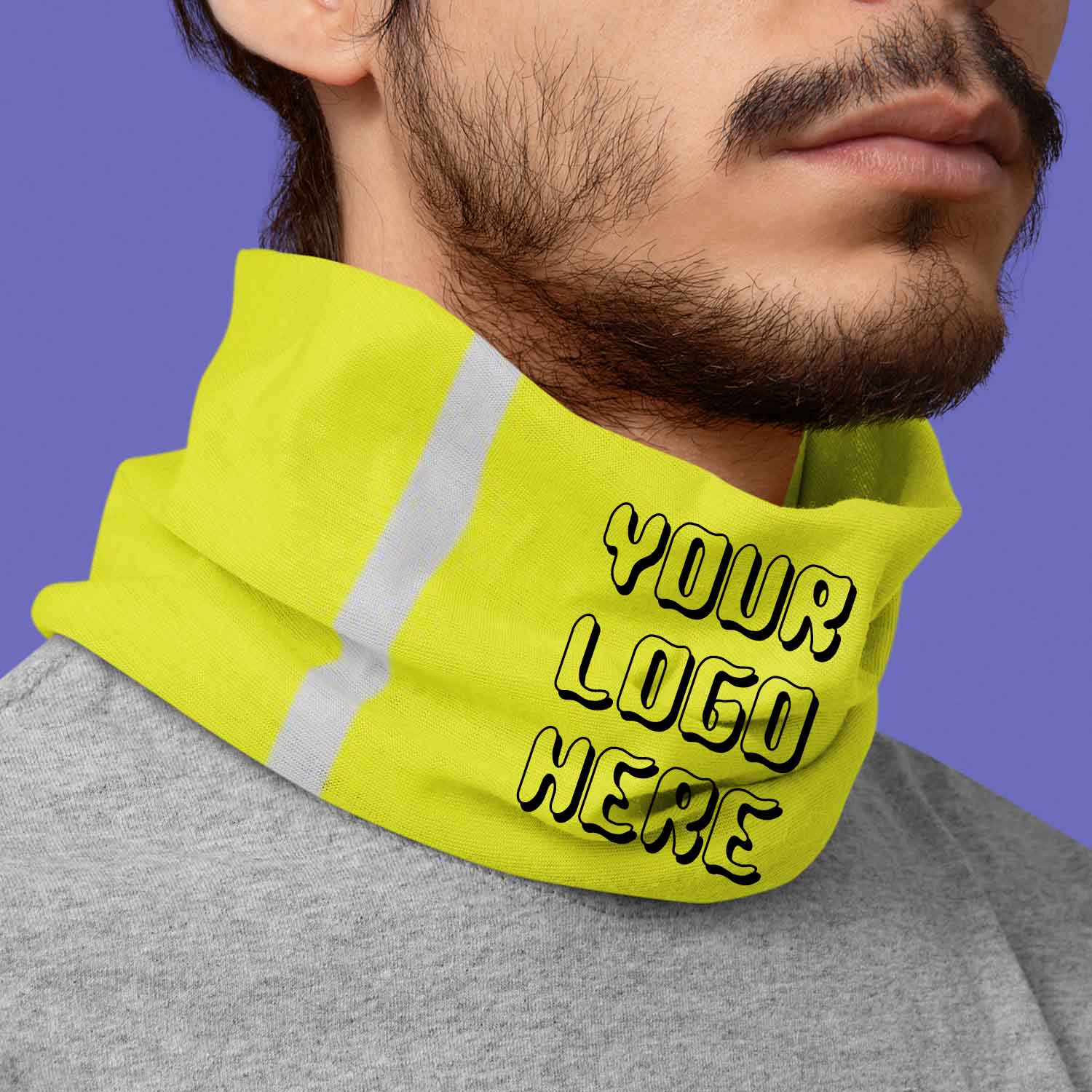Custom Logo Security Safety Neck Gaiter with Reflective Strips ...